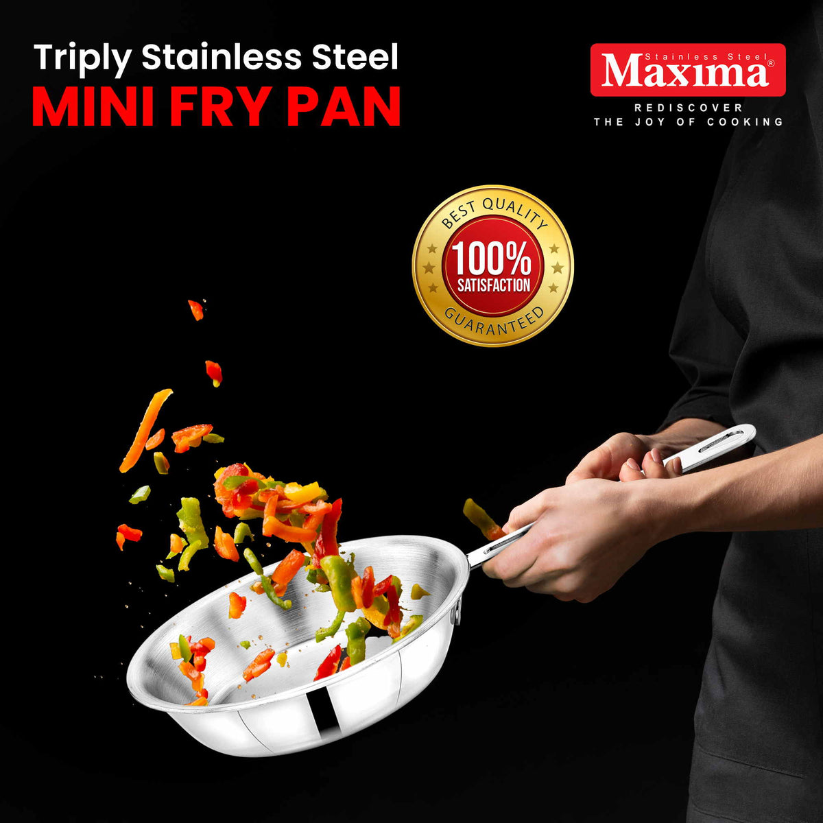 Maxima Triply Stainless Steel Mini Fry Pan (Induction Friendly ...