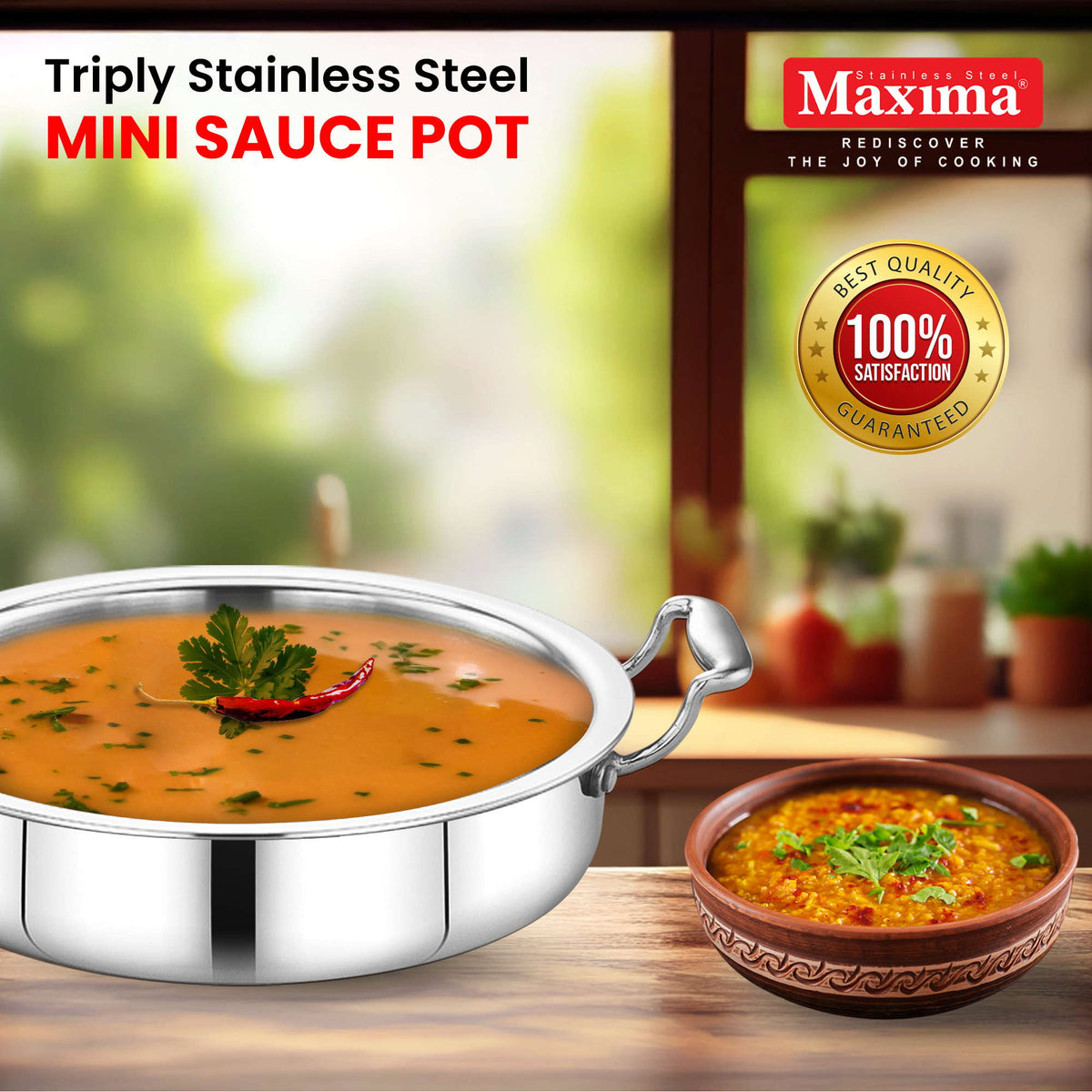 Maxima Triply Stainless Steel Mini Sauce Pot (Induction Friendly ...